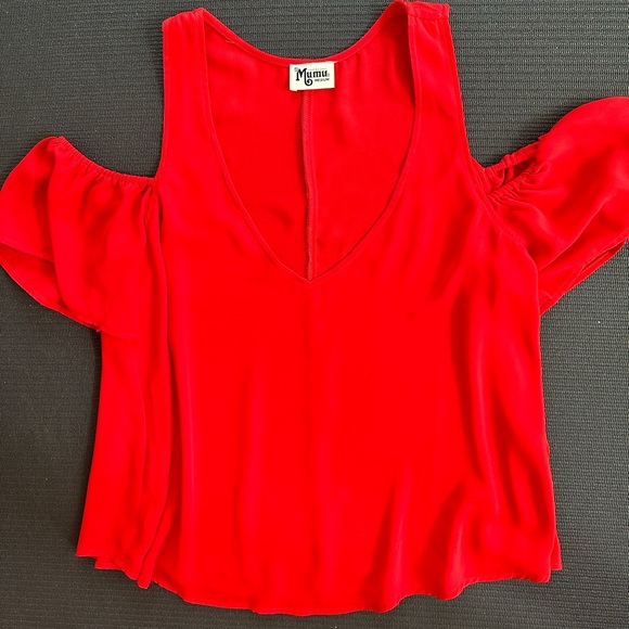 Show Me Your MuMu | Tops | Show Me Your Mumu Red Off The Shoulder Top ...